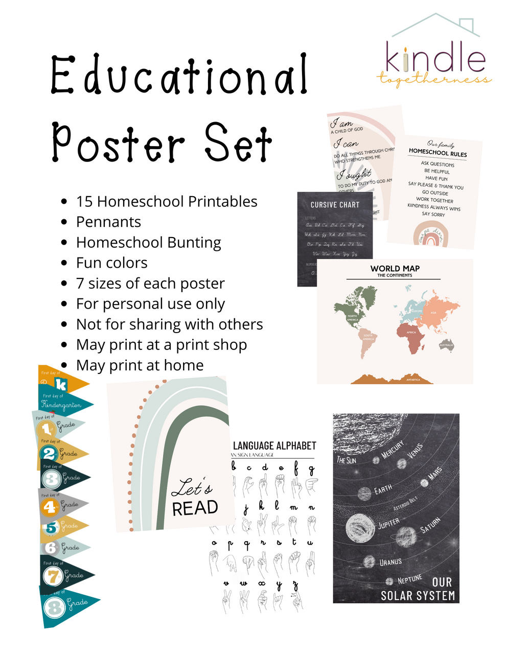 Education Poster Printables Pack – kindletogetherness